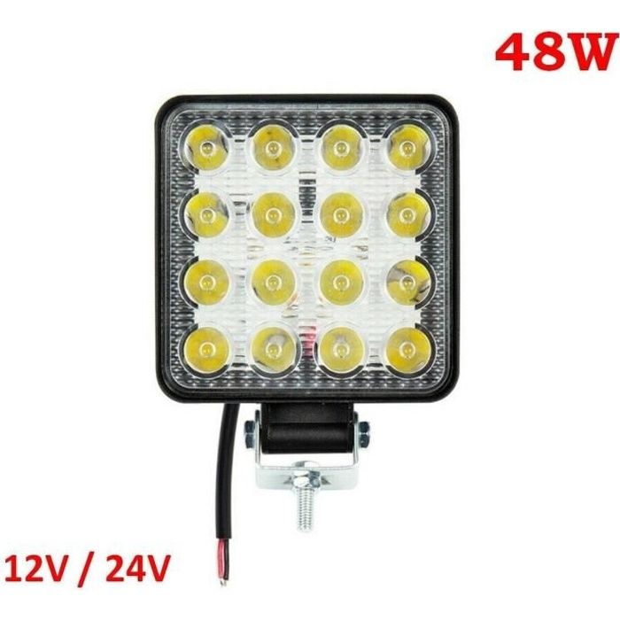 Led Phare Projecteur 48W Feu De Travail 10-30V 105x105mm Universel Pour ...