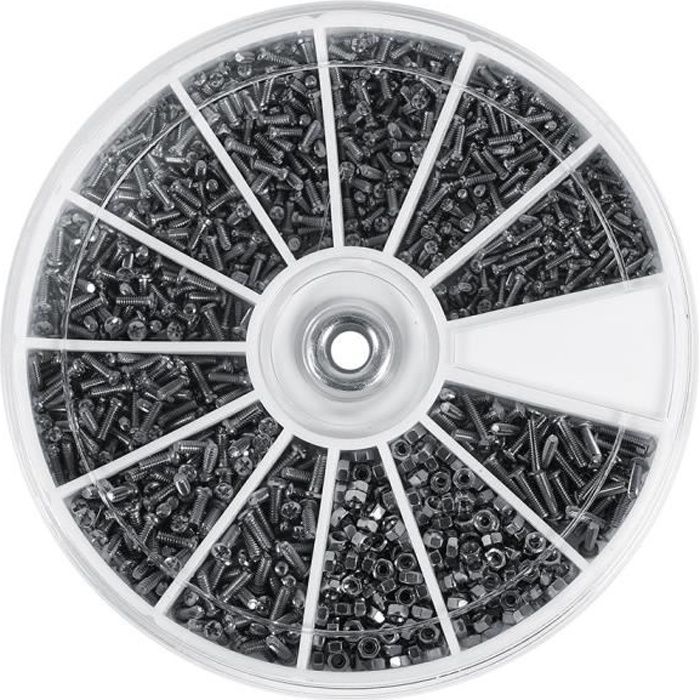 600pcs 12 sortes de petites vis écrou kit assortiment M1 M1.2 M1.4 M1.6 ...