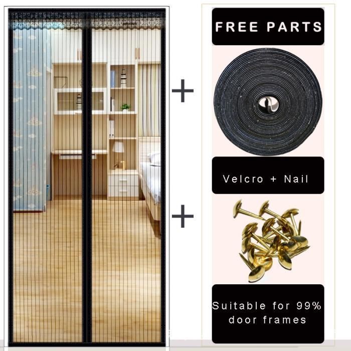 Filet de porte à écran magnétique Velcro,filet anti-mouche en maille ...