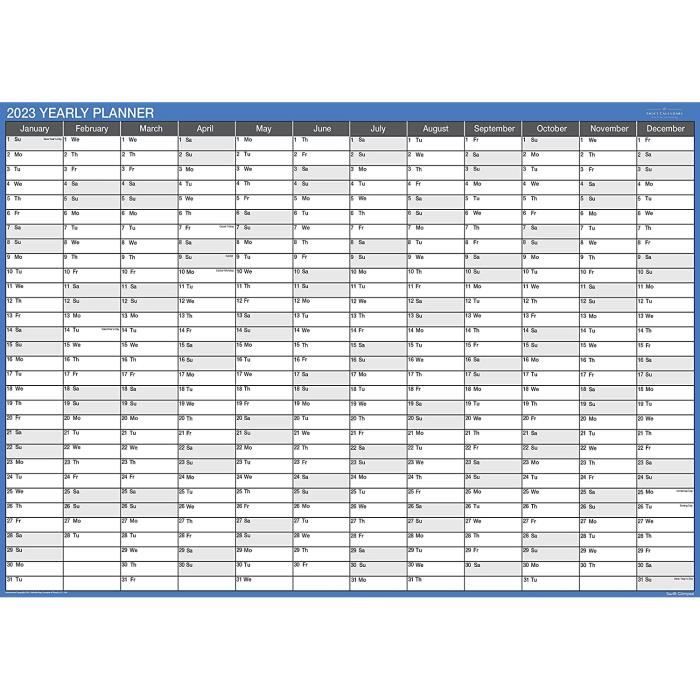 Calendrier mural annuel effaçable Format A2 2023 59 cm x 42 cm, taille ...