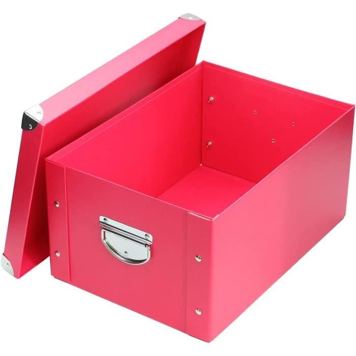 Boîte de rangement pliable en carton avec coins renforcés en métal ...