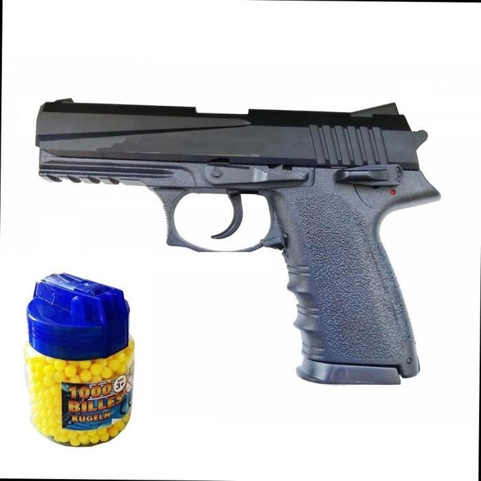 Pistolet a billes métal + 1000 billes - Airsoft - Cdiscount Jeux - Jouets