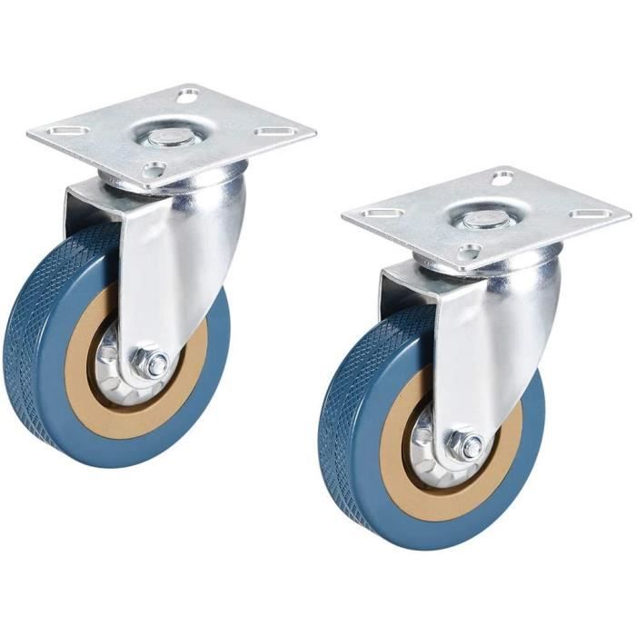 Roulettes pivotantes 4"PVC avec plaque supérieure à 360 degrés Capacité ...