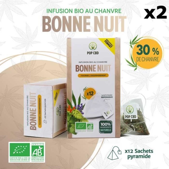 Lot de 2 boîtes d'Infusions Bio "BONNE NUIT" en Sachets individuels ...