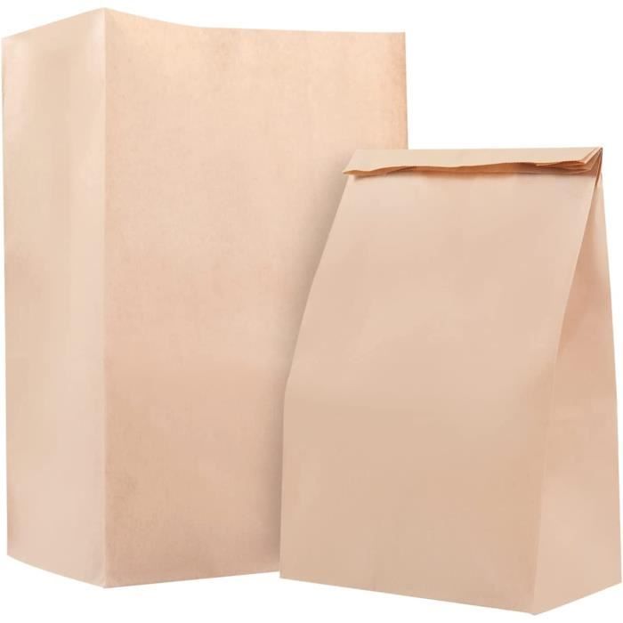50 PCS Sac en Papier Kraft Brun Sachet Kraft Résistant à l'Huile 20x12 ...