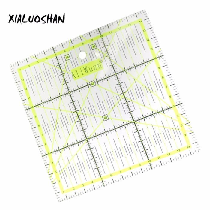 Regle - equerre,Règle de Patchwork 15x15cm,1 pièce,fournitures scolaires et de bureau,outils de ...