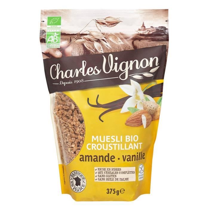 LOT DE 3 - CHARLES VIGNON - Muesli Croustillant Amande Vanille Bio ...