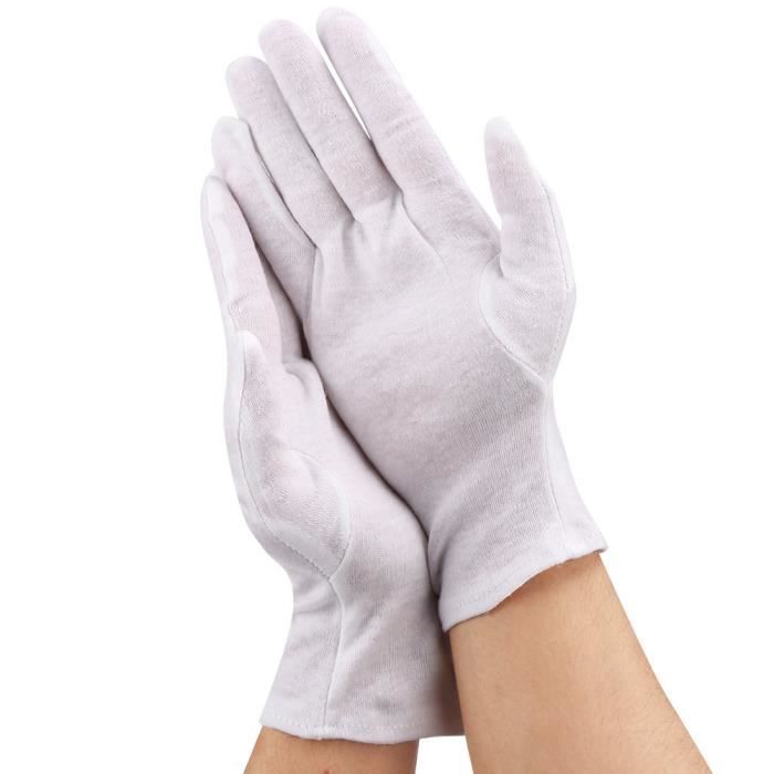 Gants de coton - FDIT - 12 Paires - Lavables - Réutilisables ...