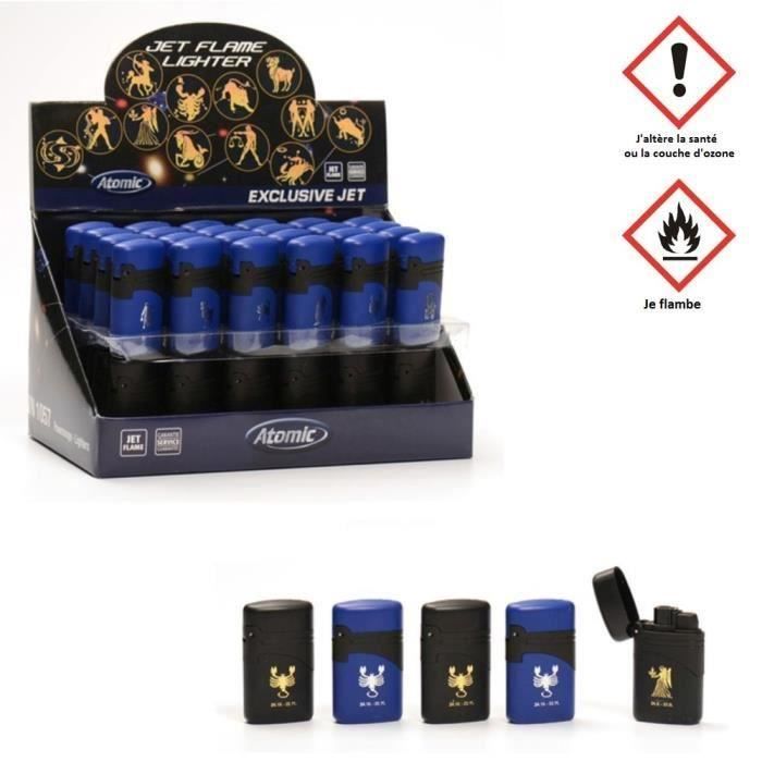 Briquet Jet Flamme Signe du Zodiaque Atomic - Capricorne Bleu - Fumeur ...