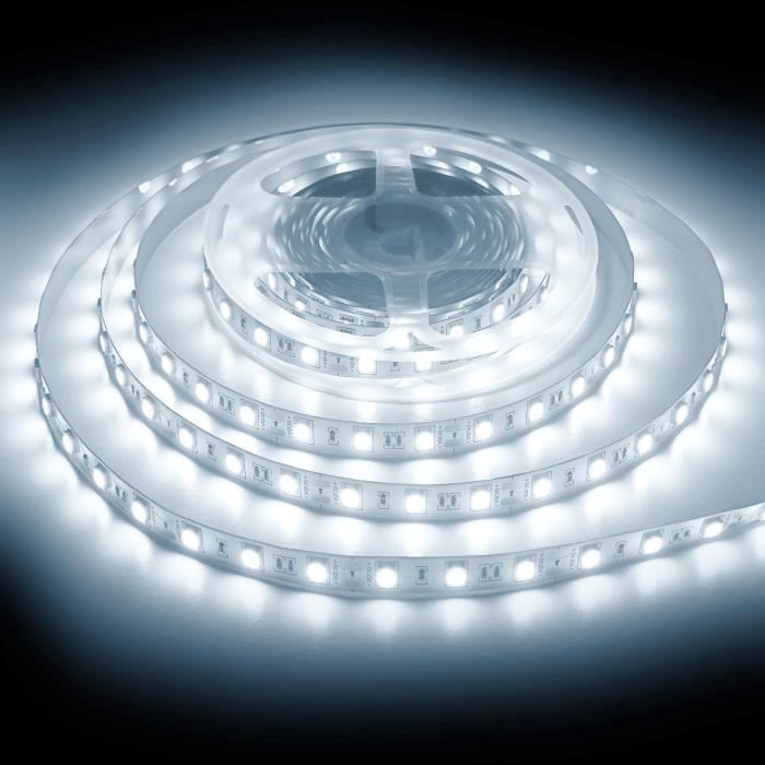 Ruban Led 5M Blanc Froid, 12V Bande Led 5 Mètres 300Leds Smd5050 ...