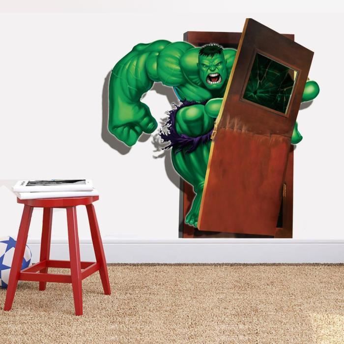 3D Hulk Green Giant Bruce Banner Avengers Art Wall Sticker kid Room ...