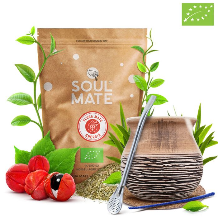Yerba Mate Kit Soul Mate Organica Energy Guarana 500g Calebasse Mate ...