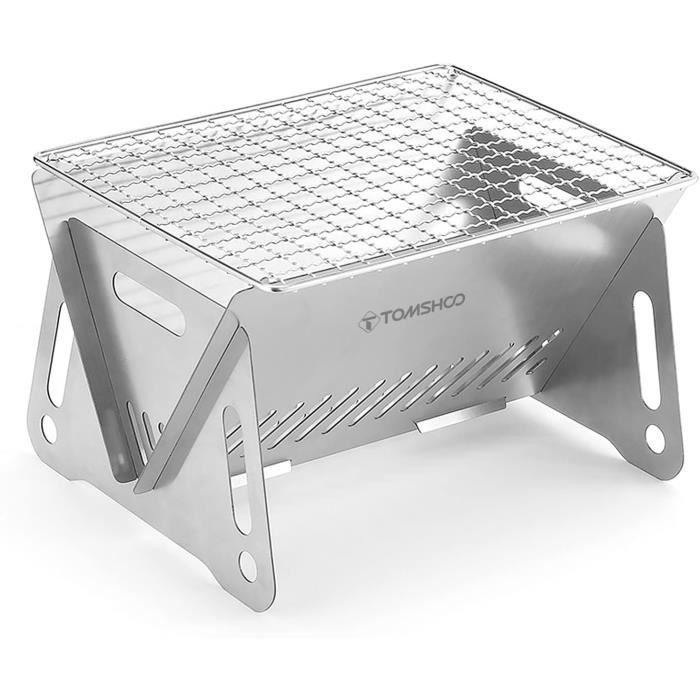 TOMSHOO Barbecue Portable Camping Réchaud à bois Grill Barbecue à ...