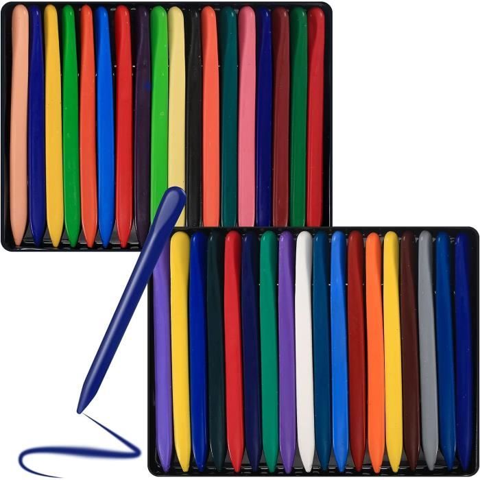HAEPXYBY 36 Couleurs Crayons de Cire Triangulaires, Craies à la Cire ...
