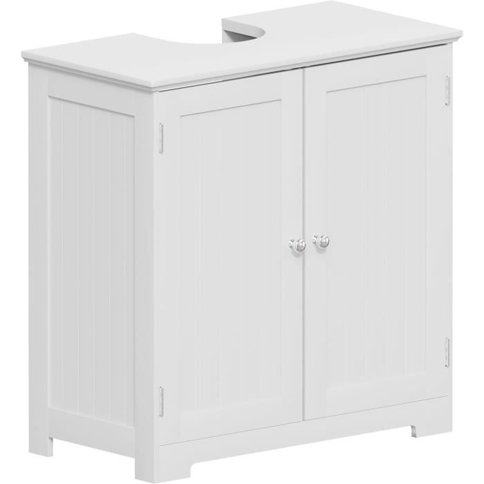 Bath Vida Pr Meuble 2 Portes Salle de Bain, Blanc, Taille du Produit: H ...