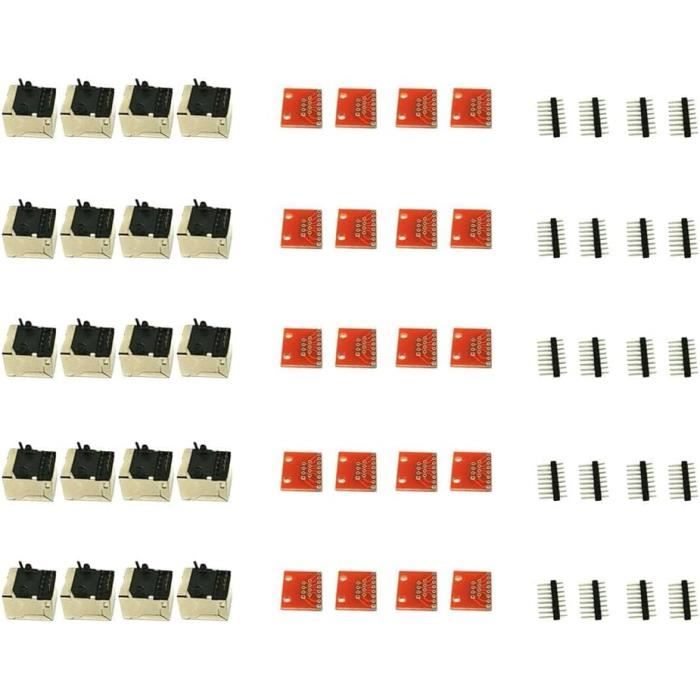 20X Connecteur Pcb Breakout Board Kit Vérifier Ethernet 1X[H5452 ...