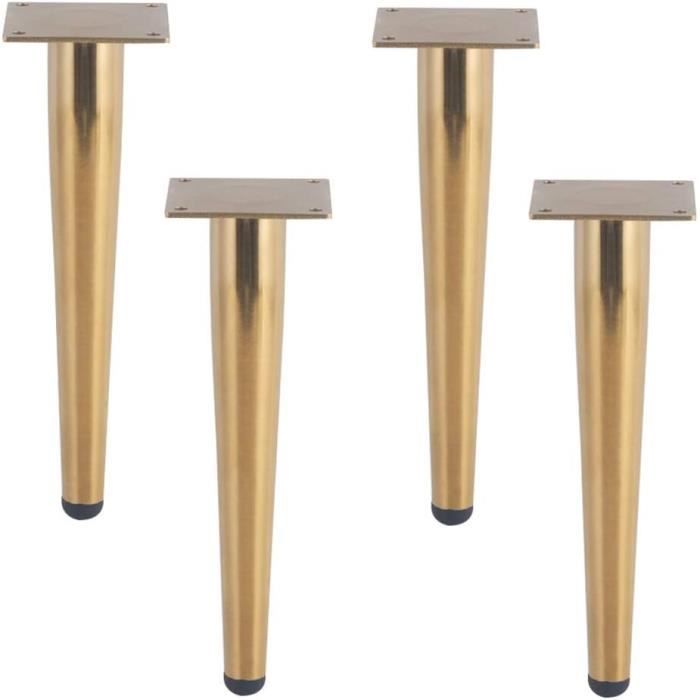 Dfvv Pieds De Meuble En Métal Noir, Pieds De Table Fuselés, 4 Pièces ...