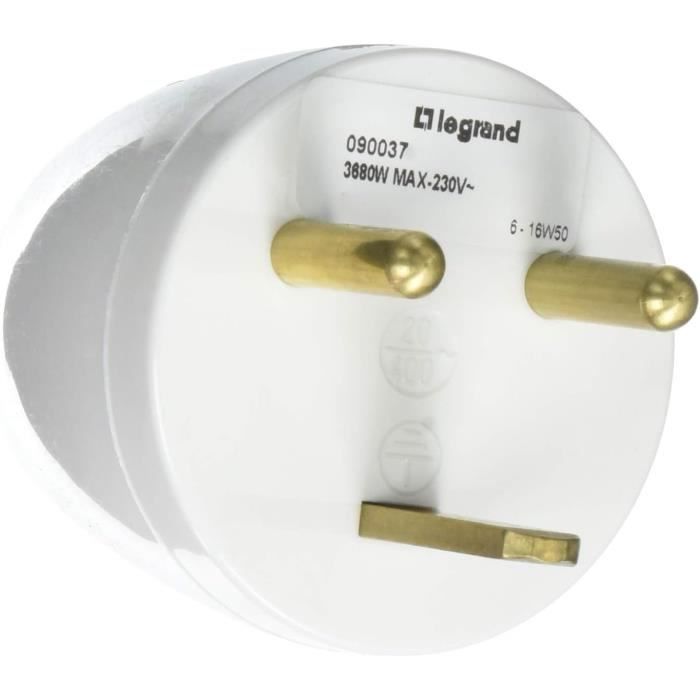 Adaptateur Pour Branchement Fiche 2P+T 16A Sur Prise 20A - Blister[Q347] - Cdiscount Bricolage