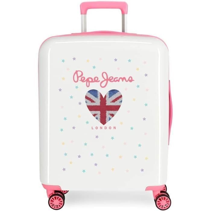 Estela Bagage à Main Blanc 40 x 55 x 20 cm Rigide Abs Intégré TSA Fermé ...