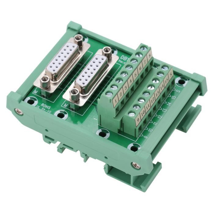 YOSOO DB15-M6 Connecteur Terminal Rail DIN Double Dame Montage du Bloc ...