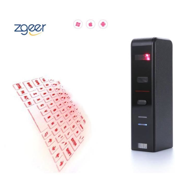 Clavier laser Bluetooth,noir,fonction gestuelle, clavier de projection ...