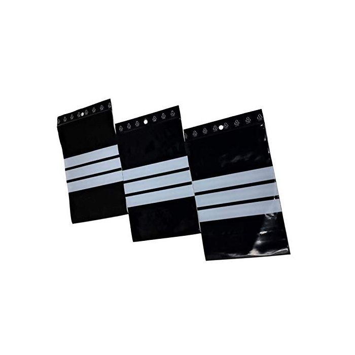 100 Sachet zip noir 60 X 80 mm 8 X 6 cm Sachets zip opaque résistant UV ...