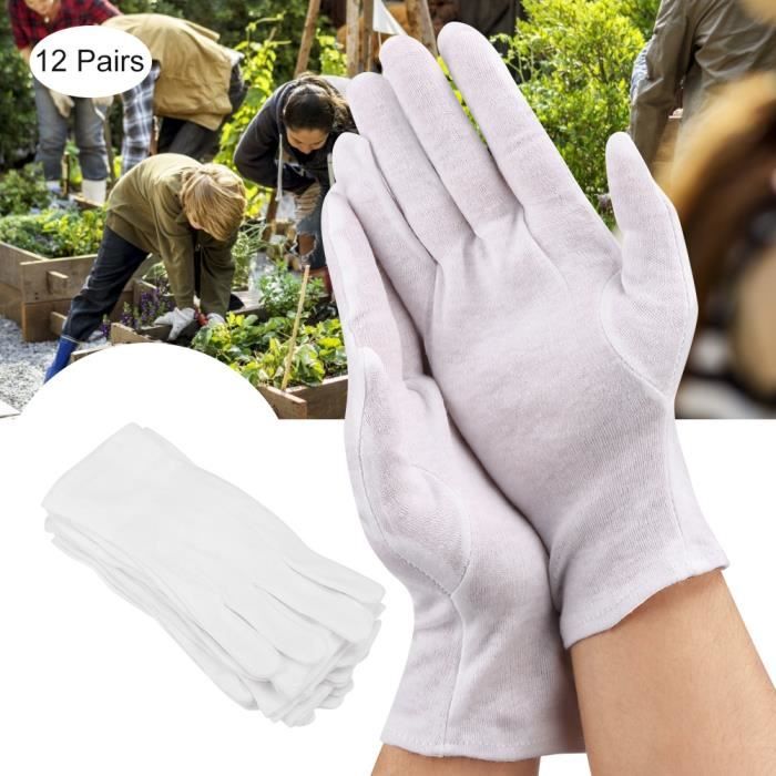Gants de coton - FDIT - 12 Paires - Lavables - Réutilisables ...
