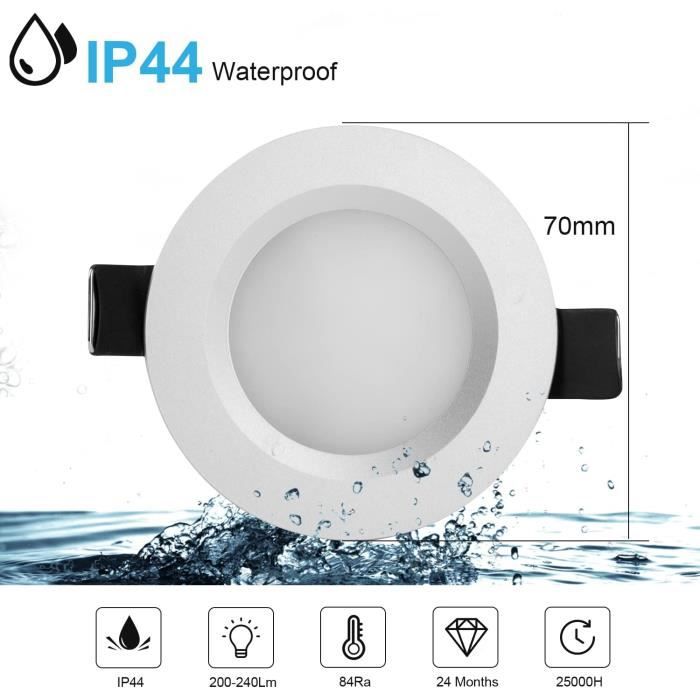 Spot Led Encastrable Dimmable, 6X 3W Spot Led 12V 3000K Blanc Chaud ...