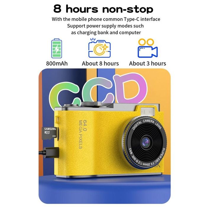 Appareil Photo Numérique 4K Double Objectif Léger Et Portable Violet 2 ...