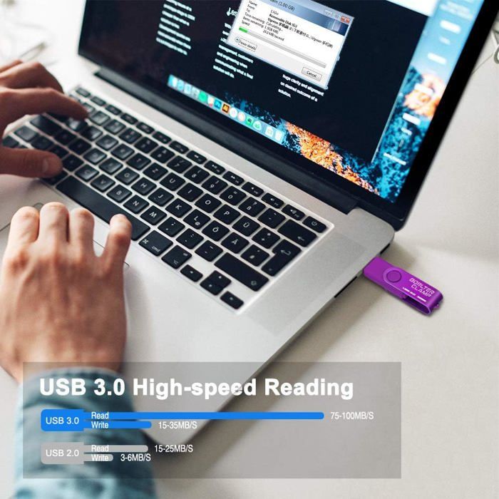 Clé Usb 32 Go, 2 En 1 Otg Usb 3.0 Mémoire Stick, Pivotant U Disque Avec ...
