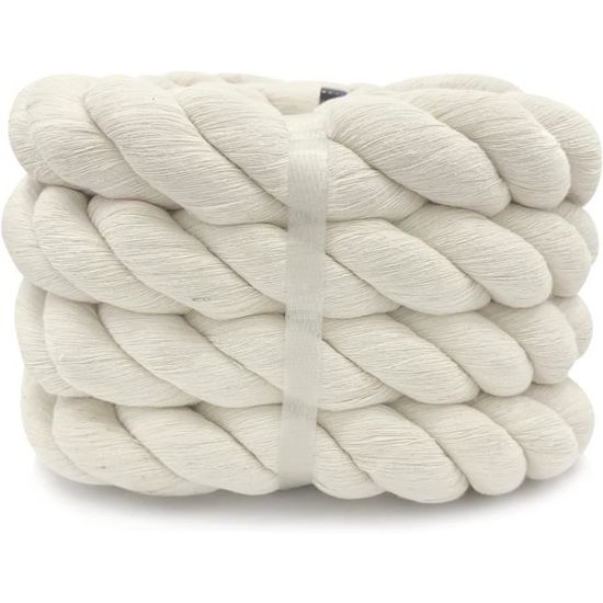 Corde épaisse de 40 mm pour terrasse - Corde blanche en coton doux pour ...