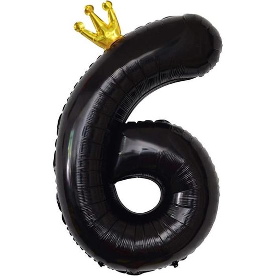Ballon Noir En Forme De Chiffre Avec Couronne, 101,6 Cm - Ballons En ...