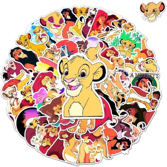 50 Pièces Stickers Lion King, The Lion King Autocollants, Waterproof ...