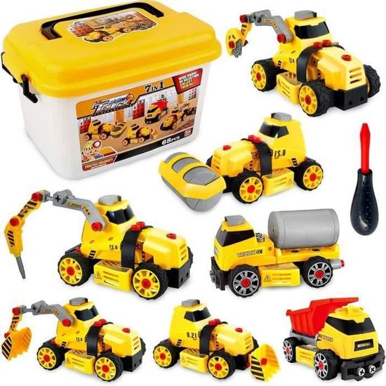 Jouet 3 5 Ans garçon Assemblage Vehicule de Chantier Garcon DIY ...