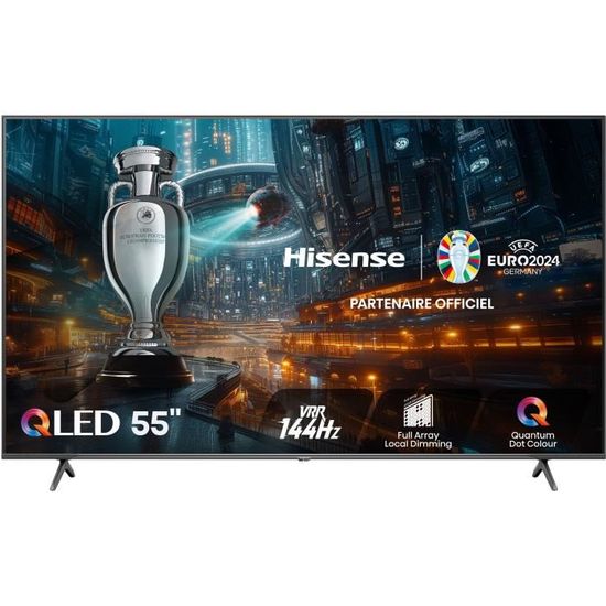HISENSE 55E7NQ Pro - TV QLED 55'' (139 cm) - 4K UHD 3840x2160 - 144Hz - HDR 10+ - Smart TV - 4 x ...