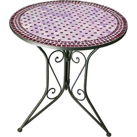 Table Fer Forge Mosaique