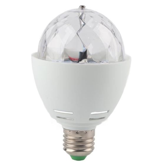 FHE 3W E27 Socket RVB ampoule colorée rotative de scène à LED pour DJ ...