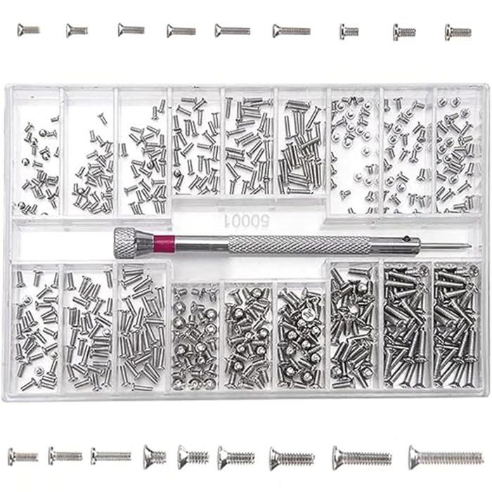 Kit De Vis De Réparation Micro, Kit D'Assortiment Mini Vis Autoforeuse En Acier Inox, M1.2 M1.4 ...
