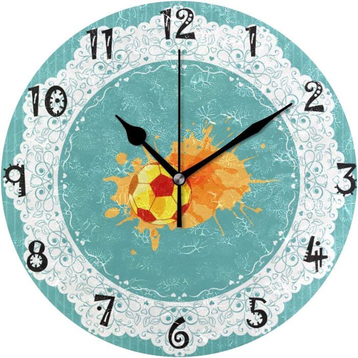Football D'Art Pendule Murale Décoratif Moderne Horloge De Mur ...