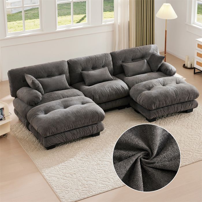 DRIPEX Canapé modulable 5 places en forme de U,design ergonomique ...