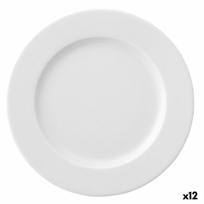 Assiette plate Ariane Prime Céramique Blanc (24 cm) (12 Unités ...