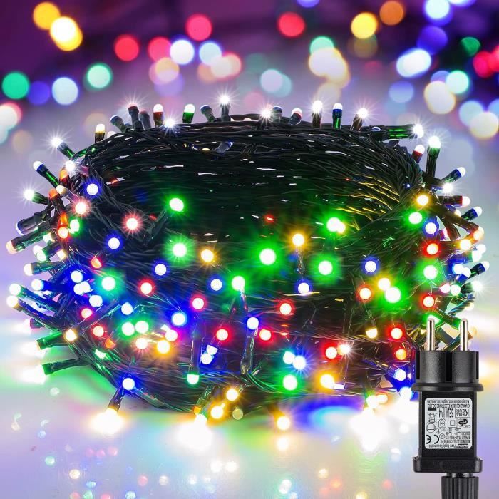 50M 500 Led Guirlande Lumineuse Rgb Extérieur Noël, Avec Timer, 8 Modes De Changement, Etanche ...