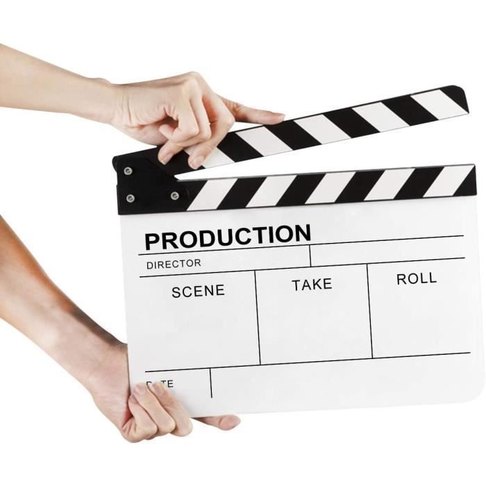 Clap Cinema De Film Ardoise Clapet Cinéma Blanc Plastique Clapette 30 x ...