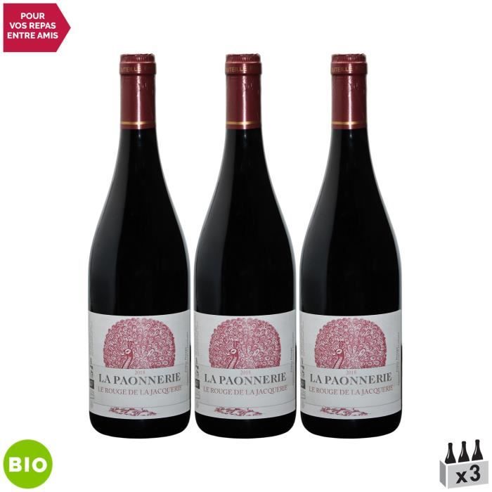 Anjou Le Rouge de la Jacquerie Rouge 2018 - Bio - Lot de 3x75cl ...