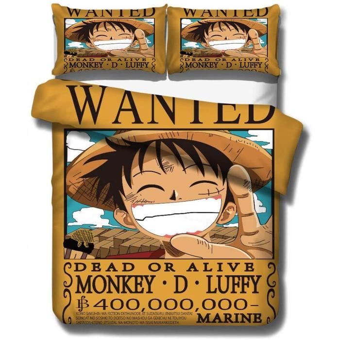Housse Couette Luffy Parure de lit One Piece Polyester 100%140 x210 ...