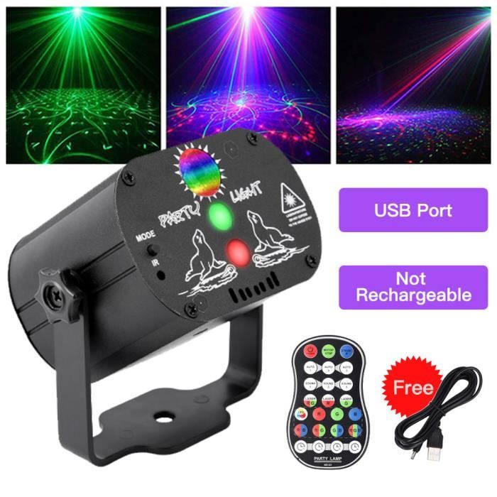 Projecteur LED Disco - Non spécifié - 60 motifs - Commande vocale - USB Powered - Éclairage de ...