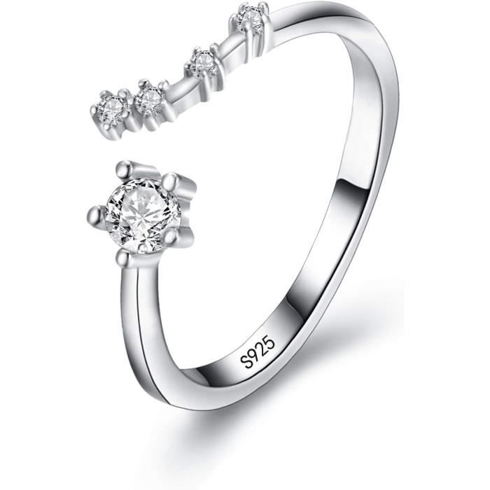 Bague 12 Constellations Astrologie Signes Du Zodiaque Femme Argent 925 Parure Cadeau Bijou ...