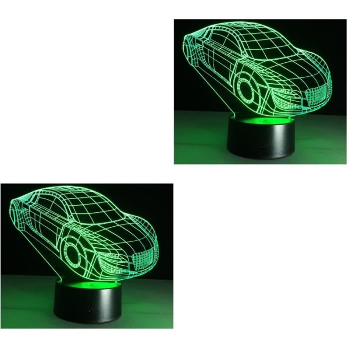 2pcs 3D Lampe Visual Light Effect Touch Switch Colors change de nuit ...