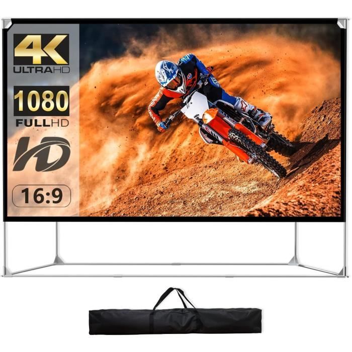 Écran De Projecteur 150 Pouces ,16:9 Hd 4K Grand Ecran Videoprojecteur ...