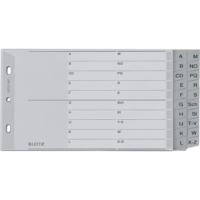 Leitz Intercalaires A5 Touches A-Z (Séparation A-L et M-Z), 20 Feuilles ...